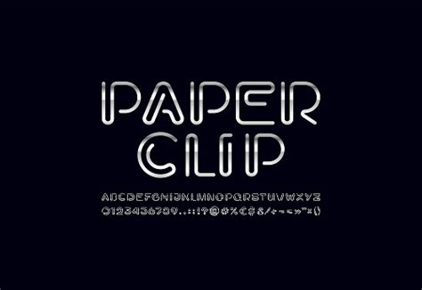 실버 알파벳 두꺼운 세그먼트 둥근 선의 크롬 글꼴 금속 기술 스타일 문자 및 숫자 및 구두점 표시 0명에 대한 스톡 벡터 아트 및 기타 이미지 Istock