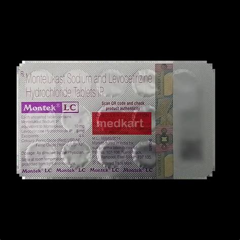 Montek Lc Tablet 15s View Price Combination And Alternatives Medkart