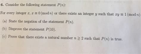 Solved Consider The Following Statement Pn For Every