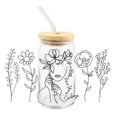 Uv Dtf Cup Wrap Transfer Stickers For Glass Cups