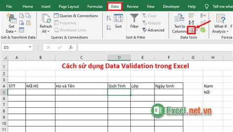 Cách Sử Dụng Data Validation Trong Excel