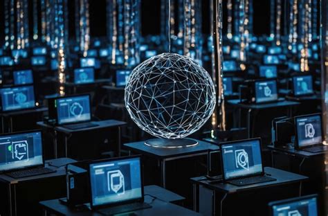 Premium Photo Futuristic Data Center Operations