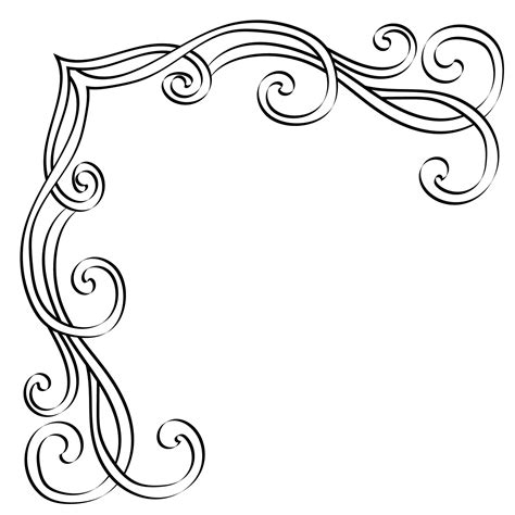 Corner Line Of Rolled Paper Vintage Curved Thin Black Line Abstract