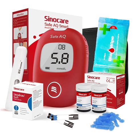 Buy Glucose Monitor Sinocare Safe Aq Smart No Coding Glucometer Mmoll