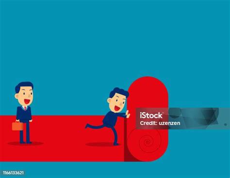 보스가 레드 카펫을 걷고 직원이 나온다 개념 비즈니스 벡터 일러스트 플랫 비즈니스 만화 디자인 개념에 대한 스톡 벡터 아트 및 기타 이미지 Istock