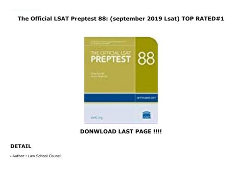 The Official Lsat Preptest 88 September 2019 Lsat Top Rated 1 Ppt