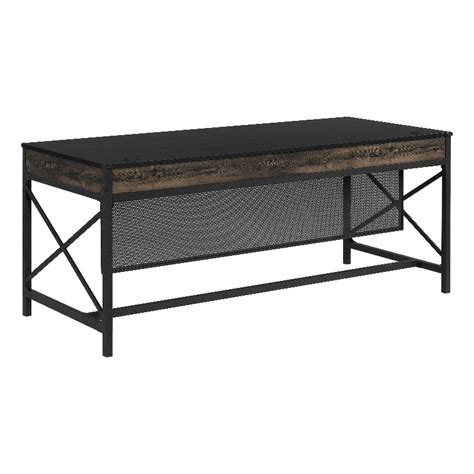 Sauder Foundry Road Engineered Woodmetal 72x30 Table Desk In Carbon