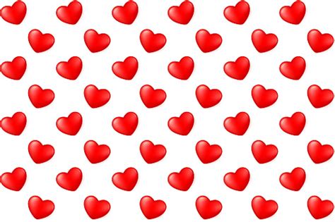 투명한 배경에 고립 된 빨간 하트가 있는 완벽 한 패턴입니다 사랑의 상징 행복한 발렌타인 데이에 가장 적합합니다 벡터 일러스트 레이 션 2월에 대한 스톡 벡터 아트 및 기타