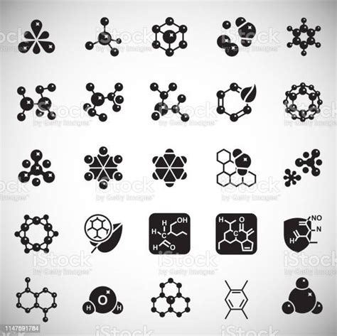 그래픽 및 웹 디자인에 대 한 흰색 배경에서 분자 아이콘을 설정 합니다 간단한 벡터 기호입니다 웹 사이트 버튼 또는 모바일 앱에 대 한 인터넷 개념 기호입니다 0명에 대한