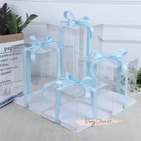 Jual Cake Box Kotak Kue Transparan Kotak Mika Kotak Kue Aesthetic Kotak Bening Kotak Kue Mewah