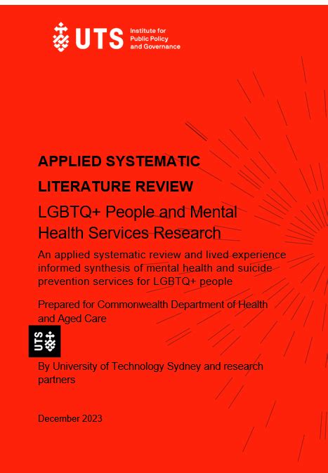 Applied Systematic Literature Review Lgbtq People And Mental Health