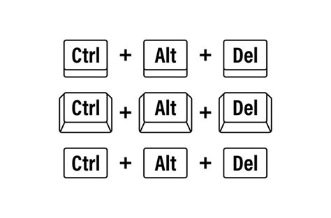 Ctrl Alt Del Shortcut Keys Keyboard A Technology Illustration By Dg