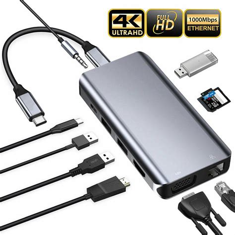 10 In 1 Usb C Hub Multiports Adapter Dockingstatio Grandado