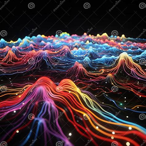 3d Sinusoidal Waves Colourful Technology Telecommunications Signals