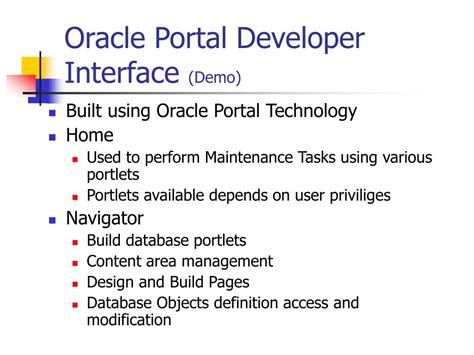 Ppt Building Enterprise Information Portal Using Oracle Portal 30