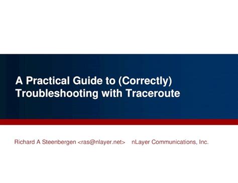 Pdf A Practical Guide To Correctly Troubleshooting With Traceroute Dokumen Tips