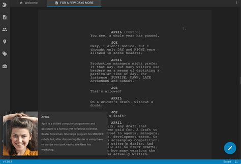Clapperbie Documentation Script Editor Story Entity Preview