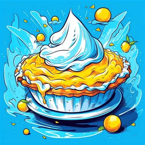 Premium Ai Image Lemon Meringue Pie In An Art Style