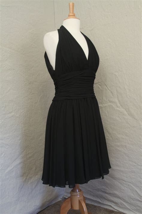 Marilyn Monroe Dress In Black Cocktail Party Slit Open