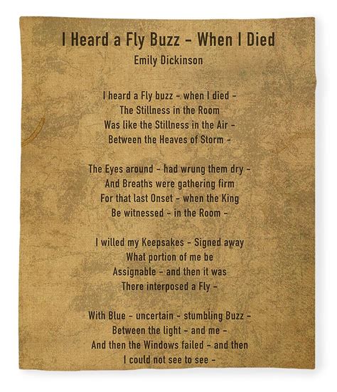 I Heard A Fly Buzz By When I Died By Emily Dickinson Classic Poem On