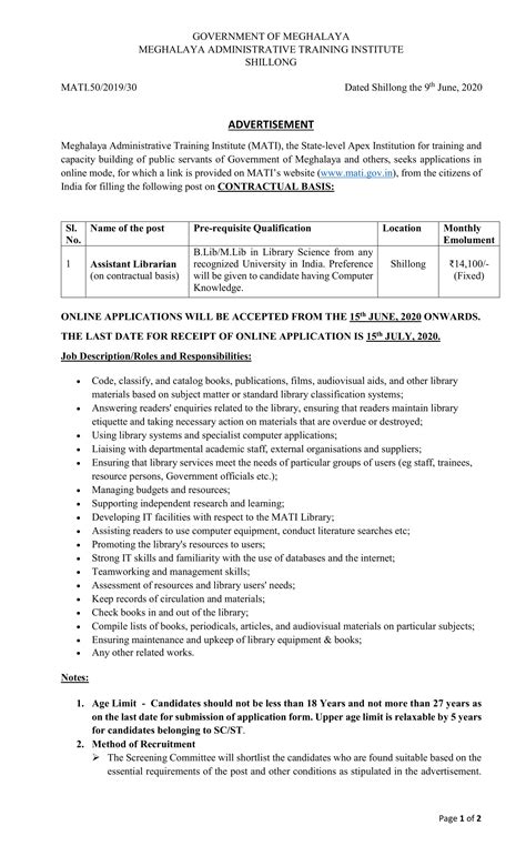 Library Science Professionals Portal Advertisement For Assistant