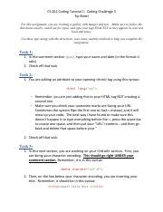 Cs Tutorial Challenge Tip Sheet Pdf Cs Coding