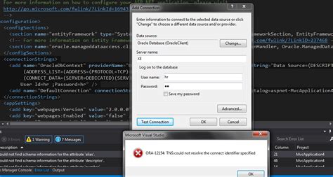 C How To Add An Oracle Server For A Visual Studio MVC Entity Framework Project Stack