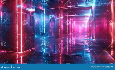 Holographit 3 D Rendering Room With Advanced Interface Design On A