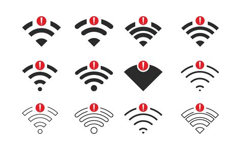 Set Of No Wifi Wireless Icon Vector Black Color 5423600 Vector Art At