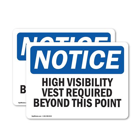 2 Pack High Visibility Vests Required Beyond This Point Osha Notice
