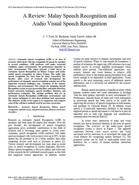 a review malay speech recognition and audio visual speech recognition