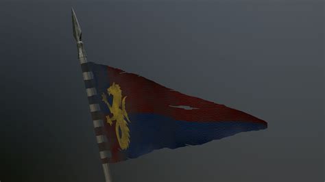 창에 중세 깃발 3d 모델 5 Fbx Free3d