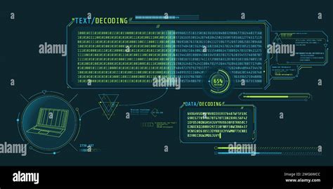 Data Decryption Screen With Text Decoding Window Stock Vector Image Art Alamy