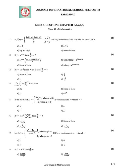Class MCQ Questions Chapter Mathematics Studocu