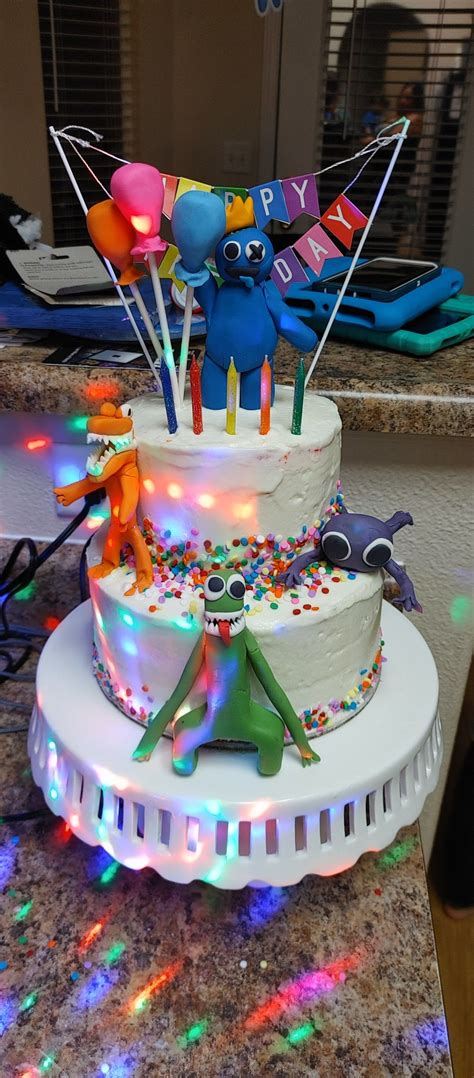 Roblox Rainbow Friends 2 Tier 6 Layer Rainbow Cake Friends Birthday
