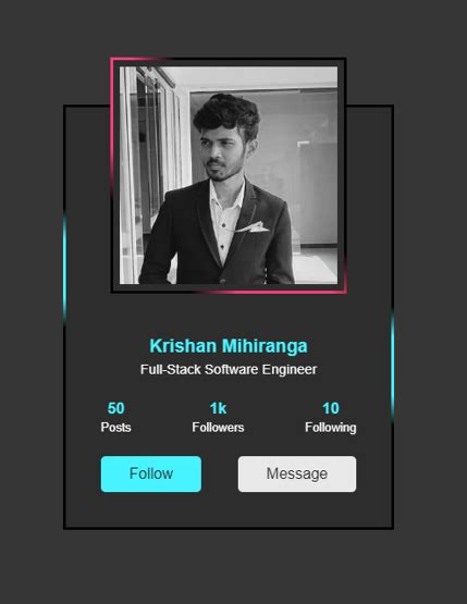 GitHub KrishanMihiranga Animated Profile Card A Simple Animated