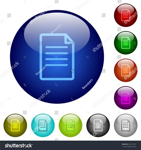 Set Color Document Glass Web Buttons Stock Vector Royalty Free 350177927 Shutterstock