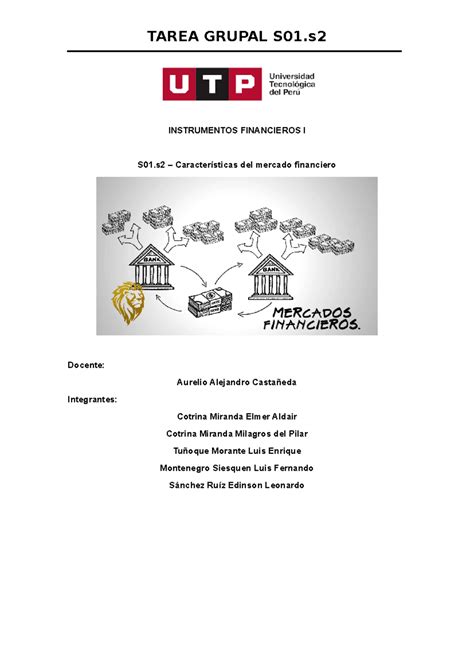 S01s2 Características Del Mercado Financiero Tarea Instrumentos