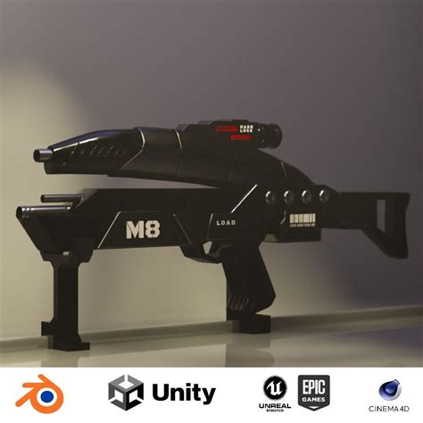 Mass Effect M8 Avenger Assault Rifle 3d Model Cgtrader