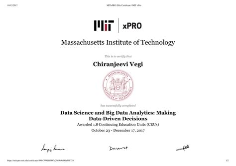 Data Science And Ml Certificates Chiranjeevi Vegi