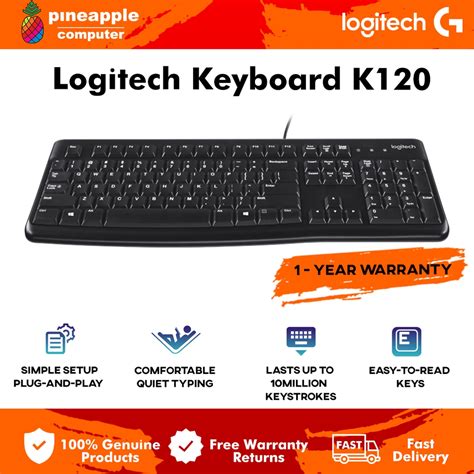 Logitech K120 USB Wired Keyboard Shopee Malaysia