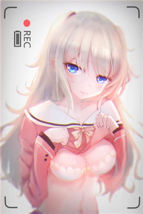 Lifting Shirt Big Boobs Blue Eyes Schoolgirl Charlotte Anime