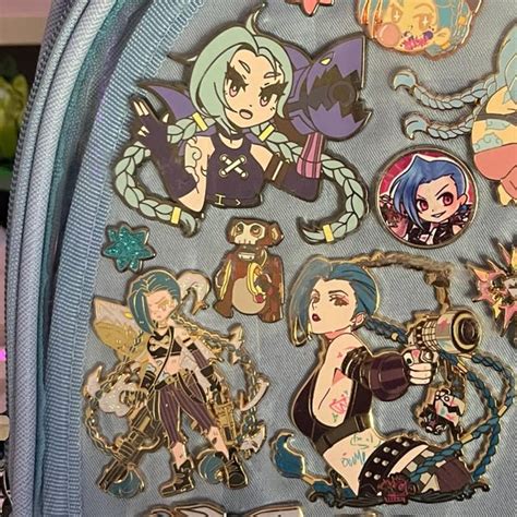 Arcane Enamel Pin Jinx Powder And Ekko Arcane Vinyl Customizable Set Accessories League Of
