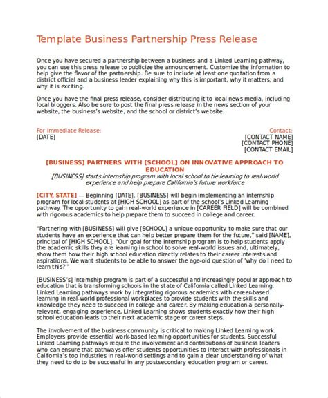 Media Press Release Template PDF Template