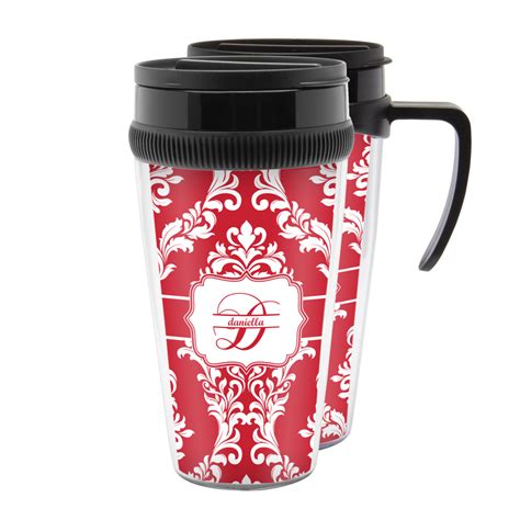 Custom Damask Acrylic Travel Mug Personalized Youcustomizeit