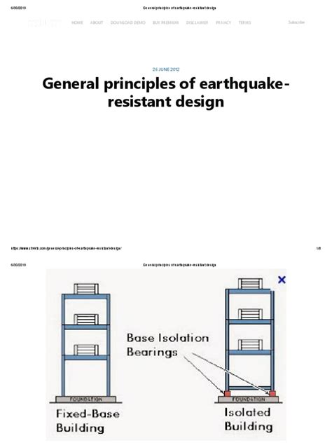 General Principles Of Earthquake Resistant Design Pdf Stress