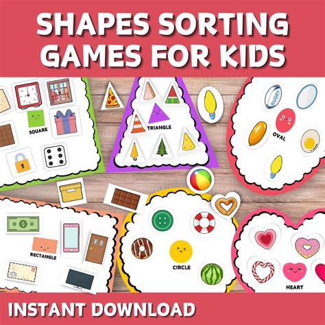 2d shapes sorting game sort by shape activity shape matching