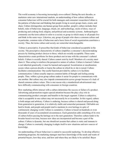 Consumer Behaviour Assignment 1 Pdf Marketing Anthropology