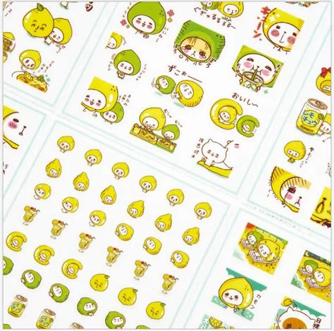6 Pagespack Cartoon Lemon Emoji Package Decorative Stickers Diy