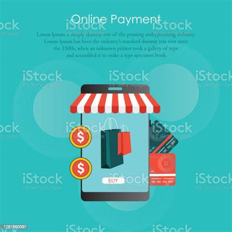 Belanja Online Dengan Smartphone Konsep Ecommerce Ilustrasi Vektor